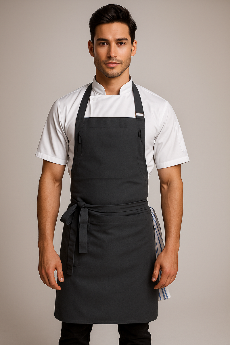 Niche Lead grey bib chef apron | Chef bib aprons | Ace Chef Apparel ...