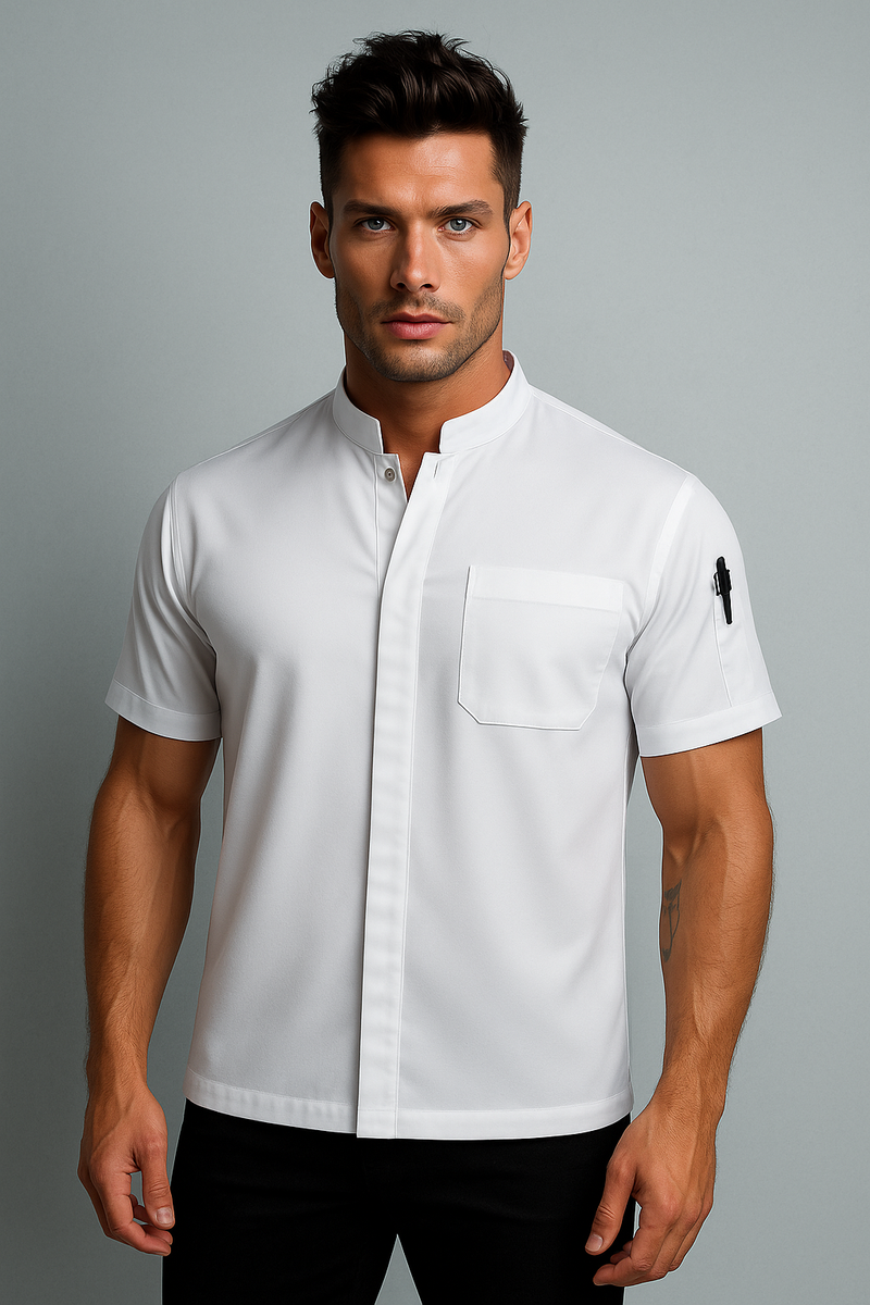 Raven white Chef Jacket Short Sleeves | Ace Chef Apparels | Stylish ...