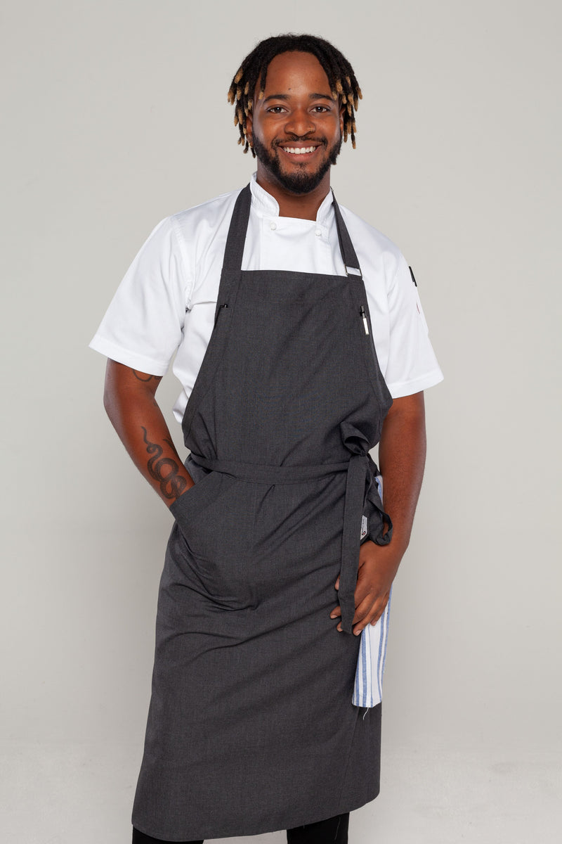 Gun metal aprons | Ace Chef | Charcoal grey Chef Aprons | – Ace Chef ...